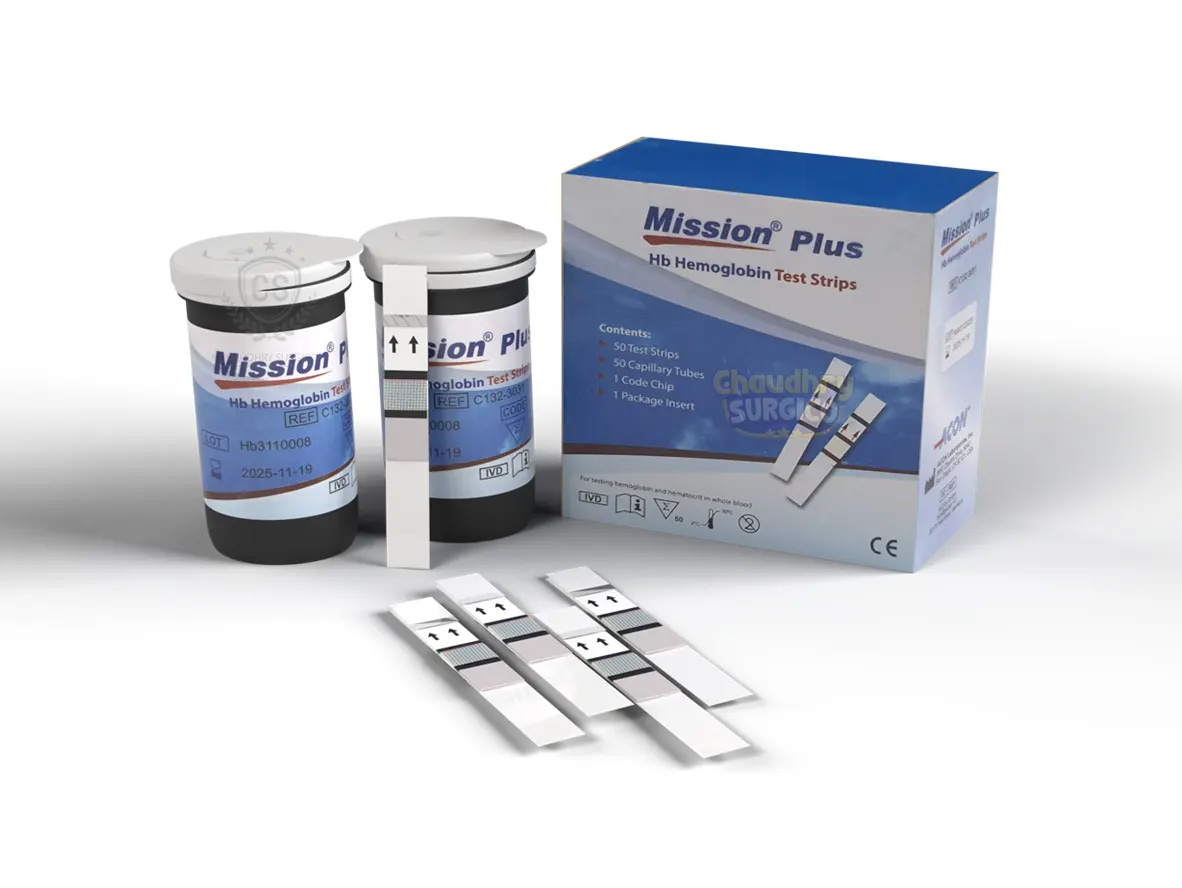 Mission Plus HB strips 50 for Hemoglobin Meter Price in Pakistan